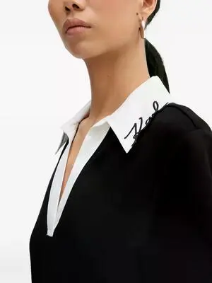 Karl Lagerfeld Collared Belted Jumpsuit