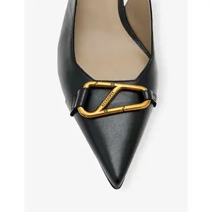 ALLSAINTS Hera Leather Heeled Slingback Courts