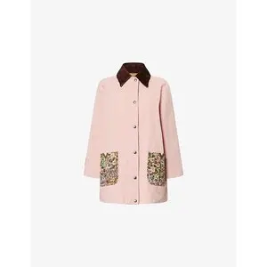 Valentino Garavani Floral-jacquard Pocket Denim Jacket - Old Rose