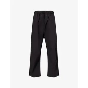 Simone Rocha Knee Pleat Daisy Faux-pearl Embellished Cotton Trousers - Black