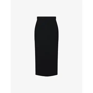 ROKSANDA Amel Column Woven Midi Skirt - Black Persian Blue