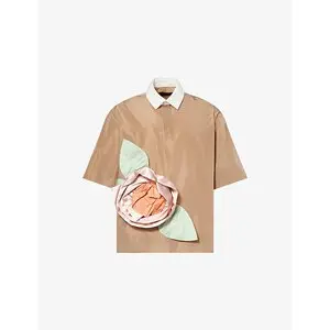 Simone Rocha Rugby Pressed Rosette Woven Shirt - Toffee/multi
