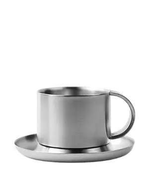 SERVICE PROJECTS Arlo 03 Brushed Stainless-steel Saucer And Cup - Stainless Steel
