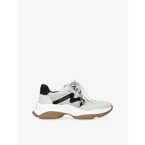 Steve Madden Maxfield Suede And Mesh Trainers - Cream Comb