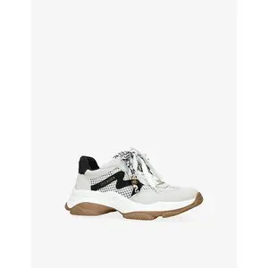 Steve Madden Maxfield Suede And Mesh Trainers - Cream Comb