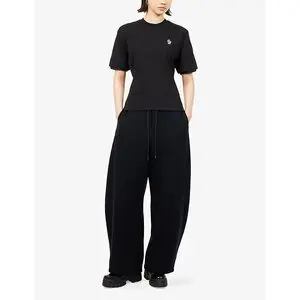Moncler Logo-patch Contrast Cuff-trim Cotton T-shirt