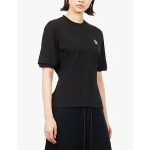 Moncler Logo-patch Contrast Cuff-trim Cotton T-shirt