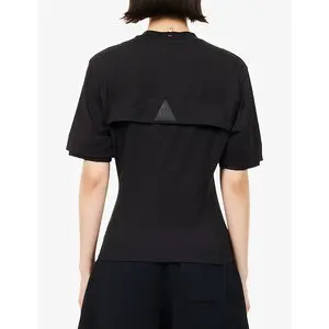 Moncler Logo-patch Contrast Cuff-trim Cotton T-shirt