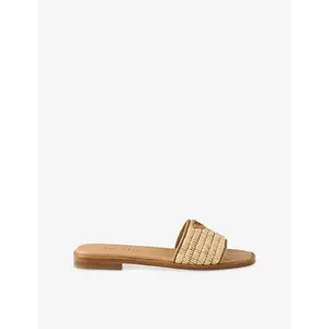 Prada Crochet Leather Slides - Neutral