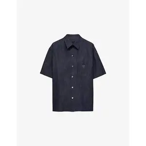 Prada Short-sleeve Chambray Denim Shirt - Blue