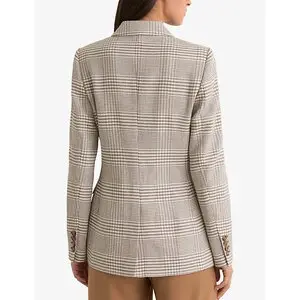 REISS Maxwell Checked Double-breasted Blazer
