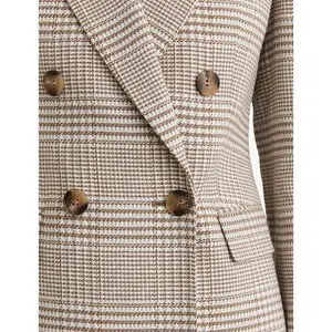 REISS Maxwell Checked Double-breasted Blazer