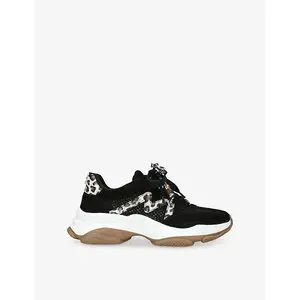 Steve Madden Maxfield Suede And Mesh Trainers - Black