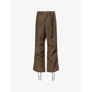 Sacai Treated Relaxed-fit Nylon-twill Trousers - D/khaki