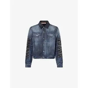 Acne Studios Rye U Patchwork Pinstripe Denim Jacket