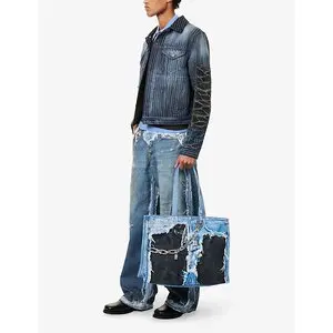 Acne Studios Rye U Patchwork Pinstripe Denim Jacket