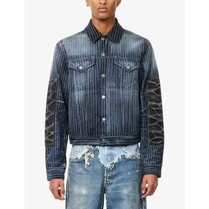 Acne Studios Rye U Patchwork Pinstripe Denim Jacket