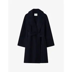 JOSEPH Costana Double-faced Wool And Cashmere Coat - Navy