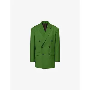 Issey Miyake Palindrome Single-breasted Wool-blend Blazer - Dark Green