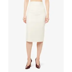 Roland Mouret Boucle-knit Midi Skirt With Split Vent