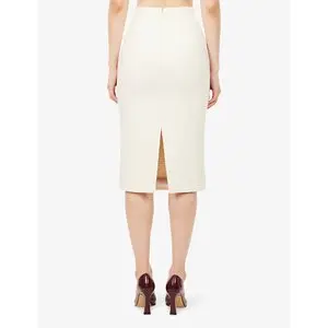 Roland Mouret Boucle-knit Midi Skirt With Split Vent