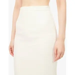 Roland Mouret Boucle-knit Midi Skirt With Split Vent