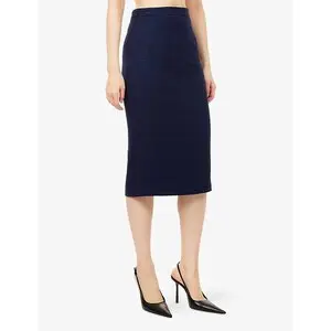 Roland Mouret Boucle-knit Midi Skirt With Split Vent