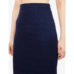 Roland Mouret Boucle-knit Midi Skirt With Split Vent