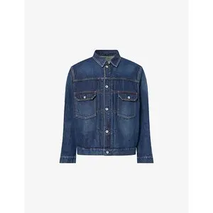 Sacai Panelled Long-sleeve Denim Jacket - Blue