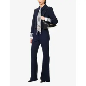 Veronica Beard Arden Flared-leg Jersey Trousers