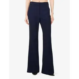 Veronica Beard Arden Flared-leg Jersey Trousers