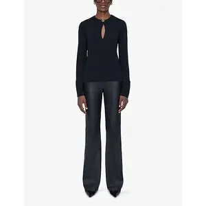 JOSEPH Fabiola Cut-out Long-sleeve Jersey Top