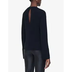 JOSEPH Fabiola Cut-out Long-sleeve Jersey Top
