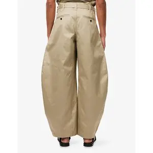 Sacai Belted Wide Barrel-leg Chino Trousers