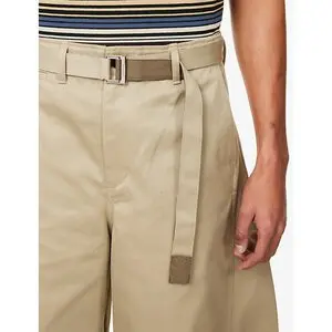 Sacai Belted Wide Barrel-leg Chino Trousers