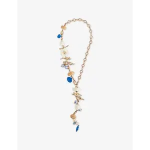 Max Mara Utile Charm-embellished Metallic Necklace - Gold