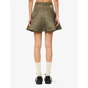 Moncler Floral-quilted Shell Drawstring Mini Skirt