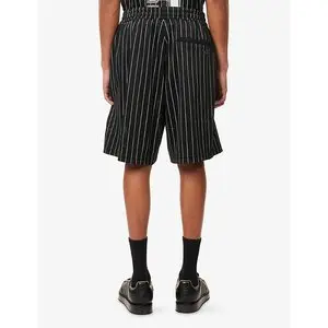 Y3 Logo-print Perforated Woven Sweat Shorts