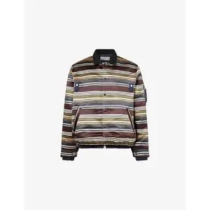 Sacai Horizontal Stripe Double-layer Woven Jacket