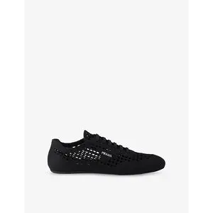 Prada Collapse Crochet Laced Trainers - Black