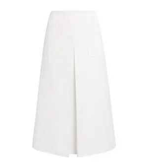 Lafayette 148 New York Cotton-blend Midi Skirt - White