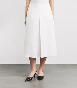 Lafayette 148 New York Cotton-blend Midi A-line Skirt