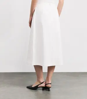 Lafayette 148 New York Cotton-blend Midi A-line Skirt