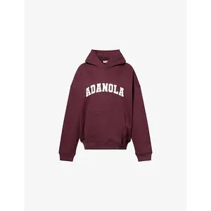 ADANOLA Varsity Oversized Cotton-jersey Hoody - Drk Chry/marsh-white