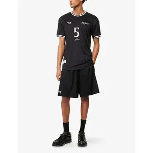 Y3 Logo-print Perforated Woven Shorts