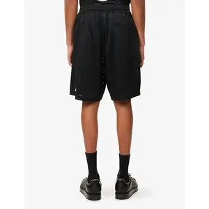 Y3 Logo-print Perforated Woven Shorts