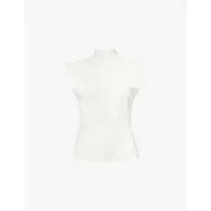 Veronica Beard Seraphine Sleeveless Knitted Peplum Top - Off White
