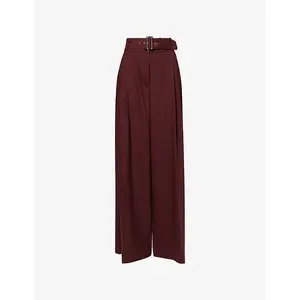 Zimmermann Luna Tailored Wool-blend Trousers - Mahogany