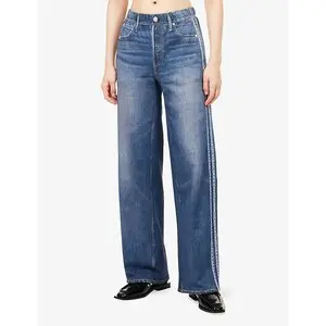 Rag & Bone Printed-stripe Stretch-denim Jeans