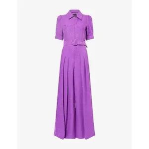 ME+EM Very Wide-leg Cotton-blend Jumpsuit - Violet Purple